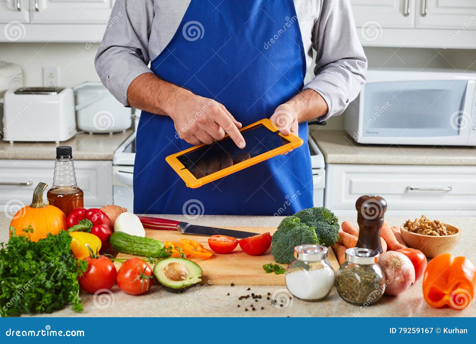 Chef Man Cooking in the Kitchen. Stock Image - Image of hands, lunch ...