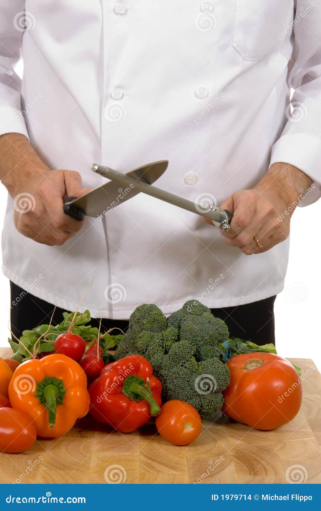 Chef - Man Sharpening Knife Stock Photo - Image of food, blade: 1979714