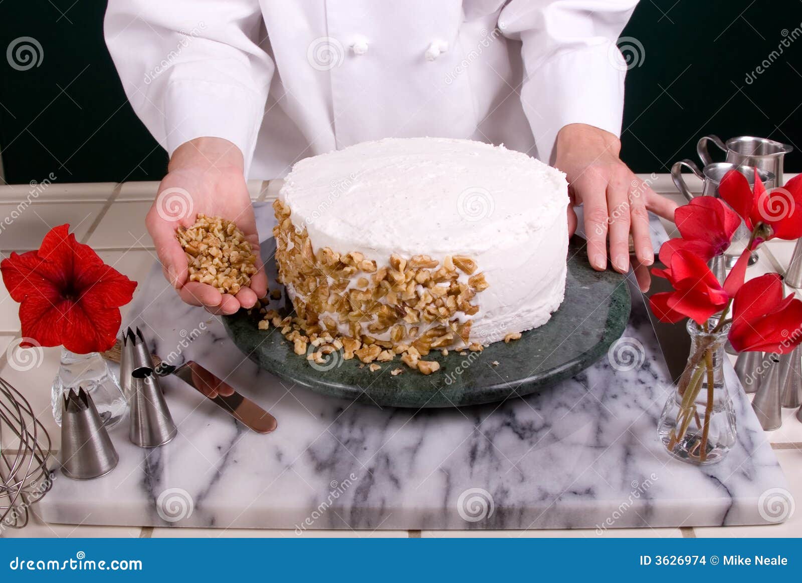 Chef Masking Cake stock photo. Image of utensil, icing - 3626974