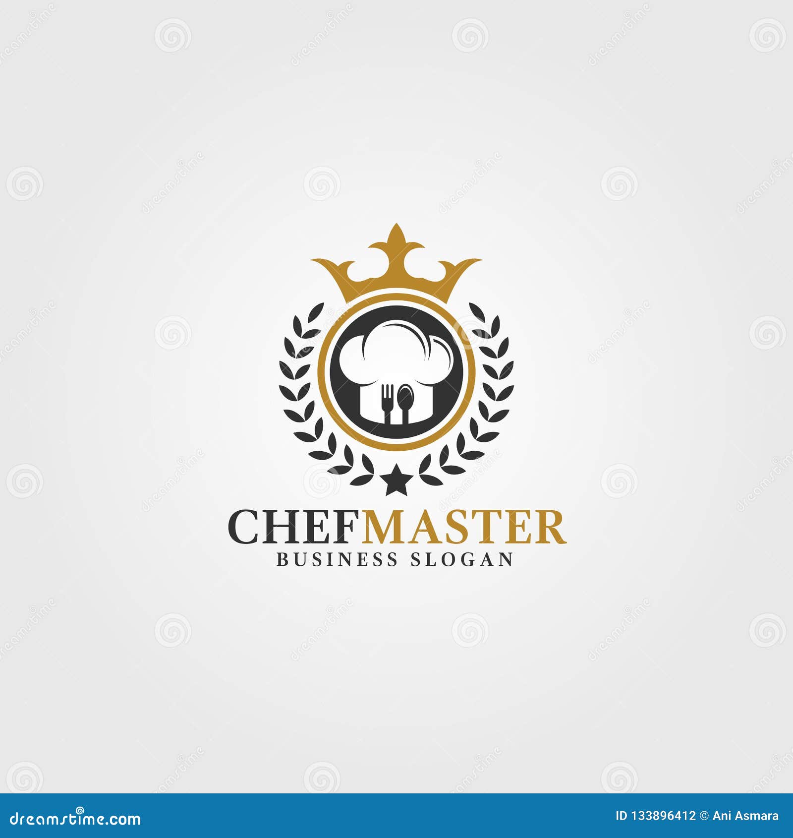 Chef Master Logo Template stock vector. Illustration of king - 133896412