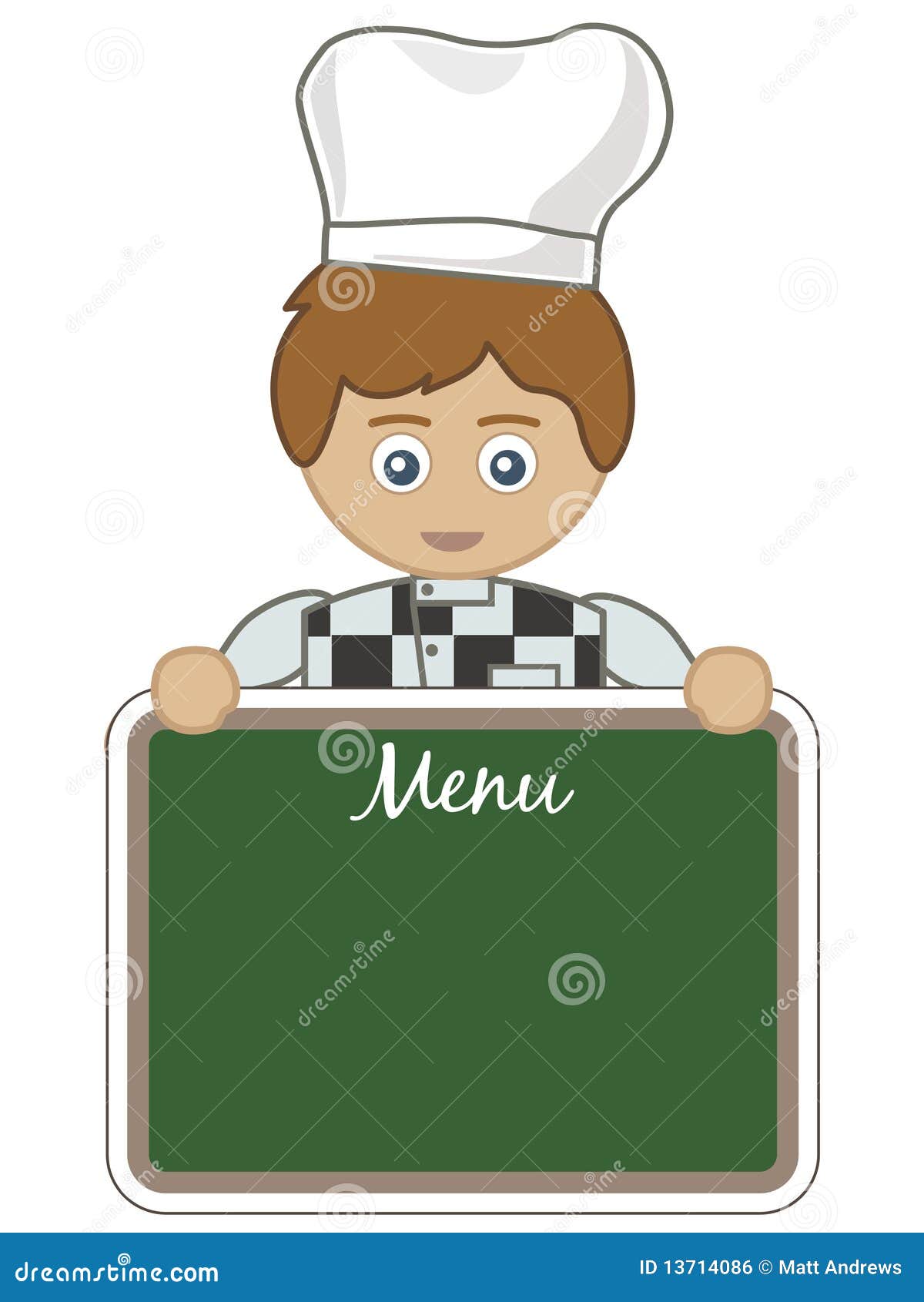 Chef with menu stock vector. Illustration of uniform - 13714086