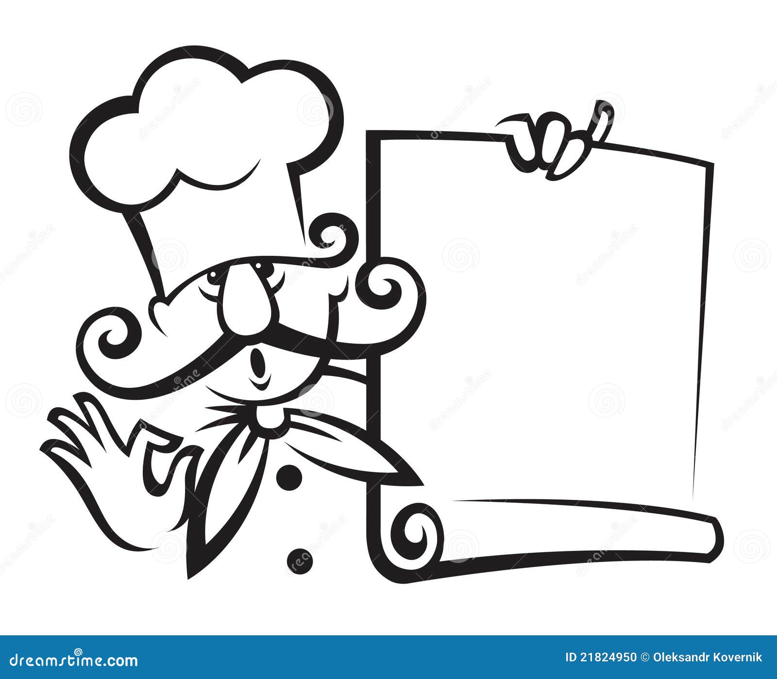 Chef with menu stock vector. Illustration of chef, board - 21824950