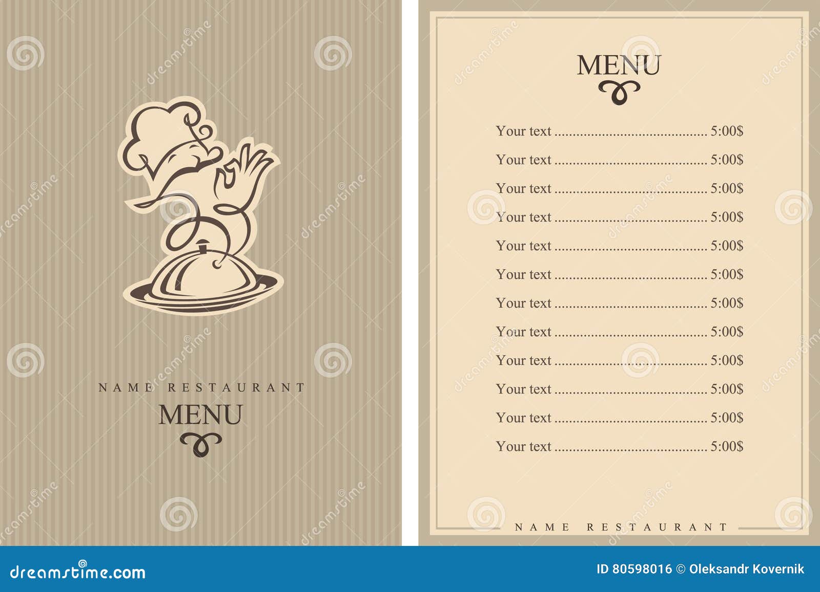 Chef menu design stock vector. Illustration of profession - 80598016