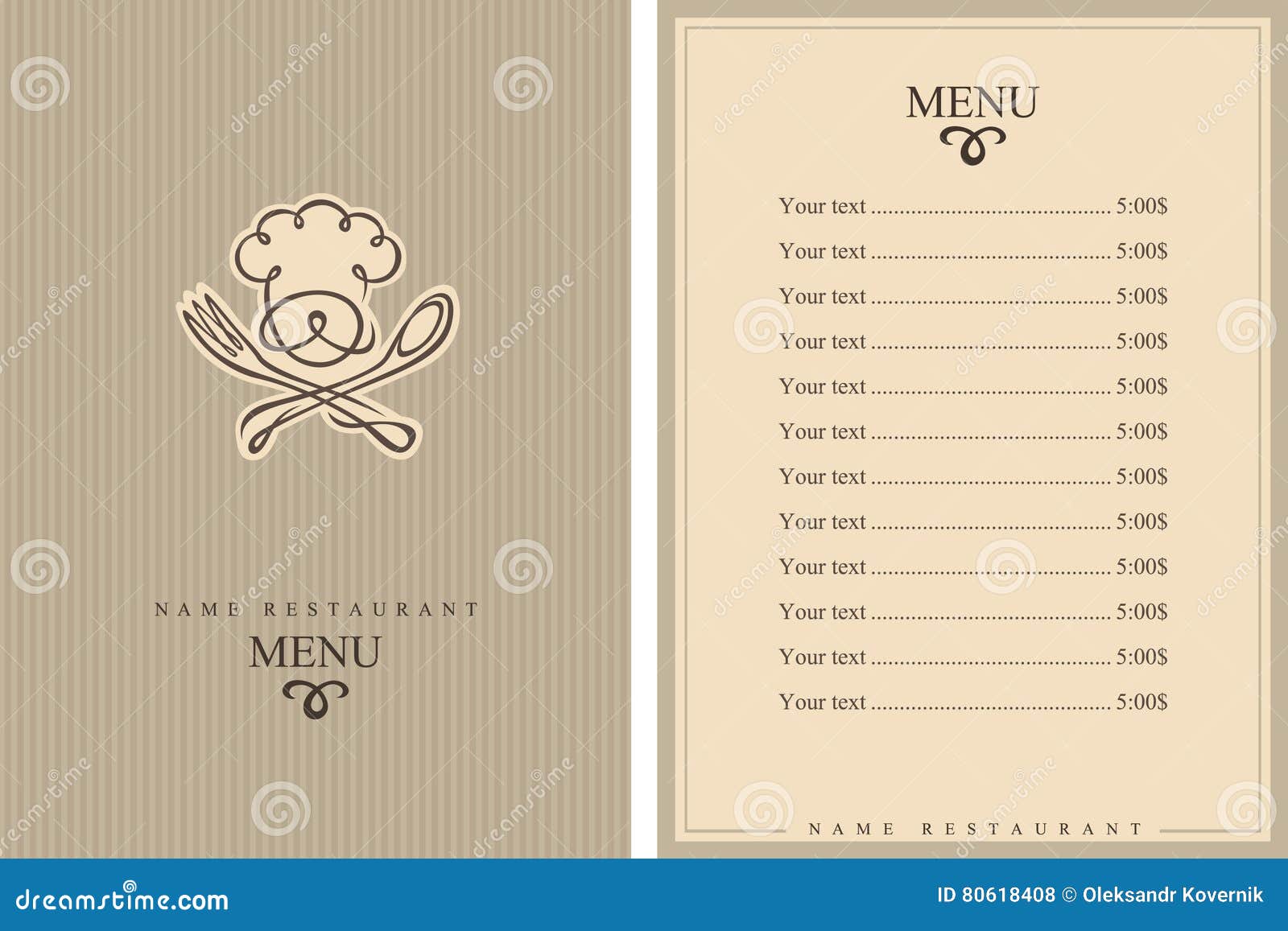 Chef menu design stock vector. Illustration of gastronomy - 80618408
