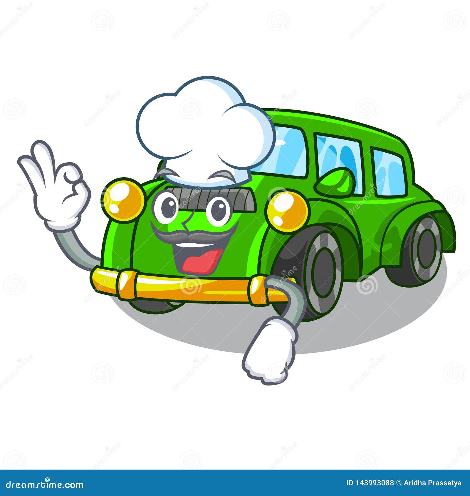 Chef Miniature Classic Car in Shape Characters Stock Vector ...
