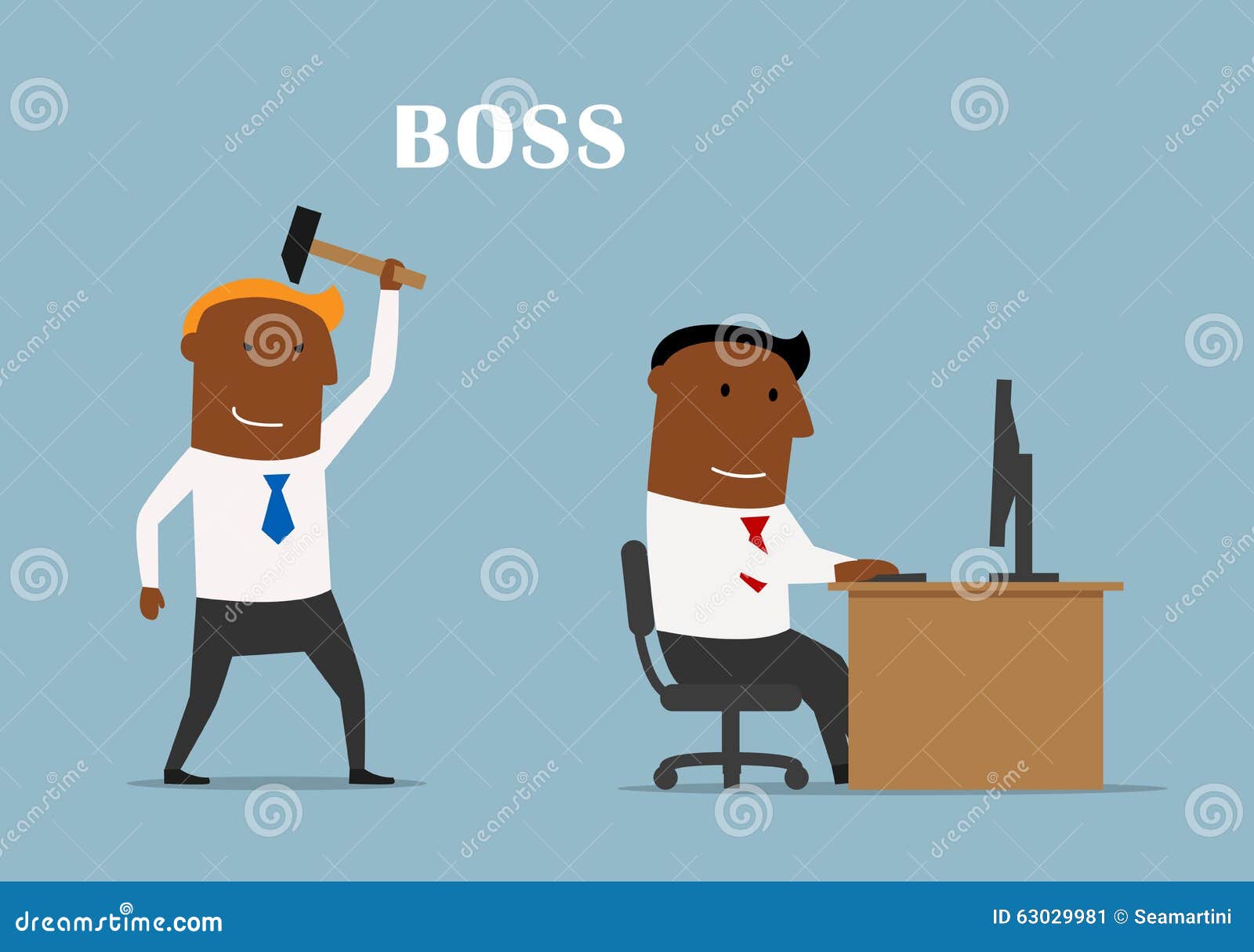 Chef Mit Dem Hammer Bereit, Manager Zu Schlagen Vektor Abbildung ...