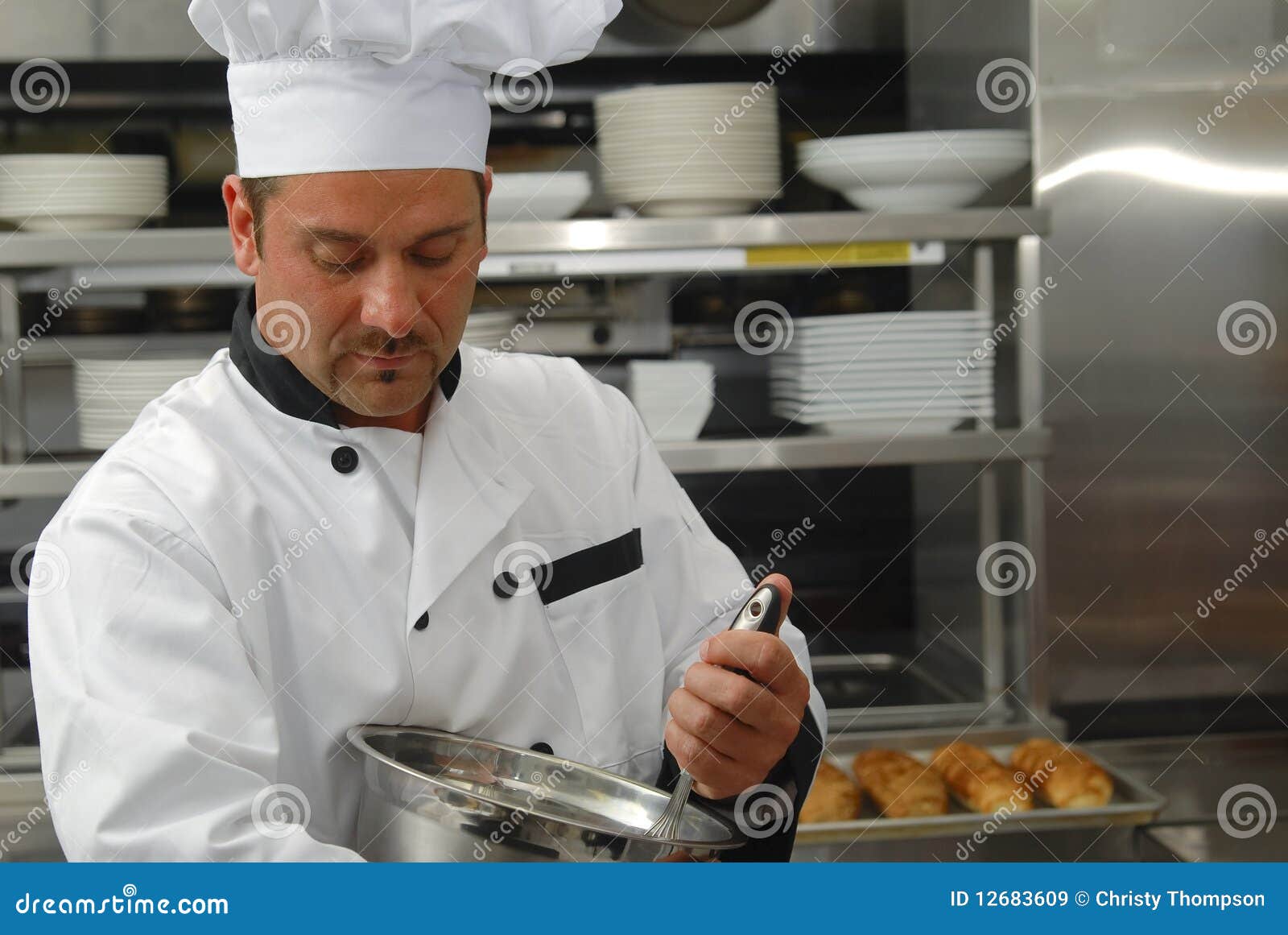 Chef mixing food stock image. Image of caucasian, uniform - 12683609
