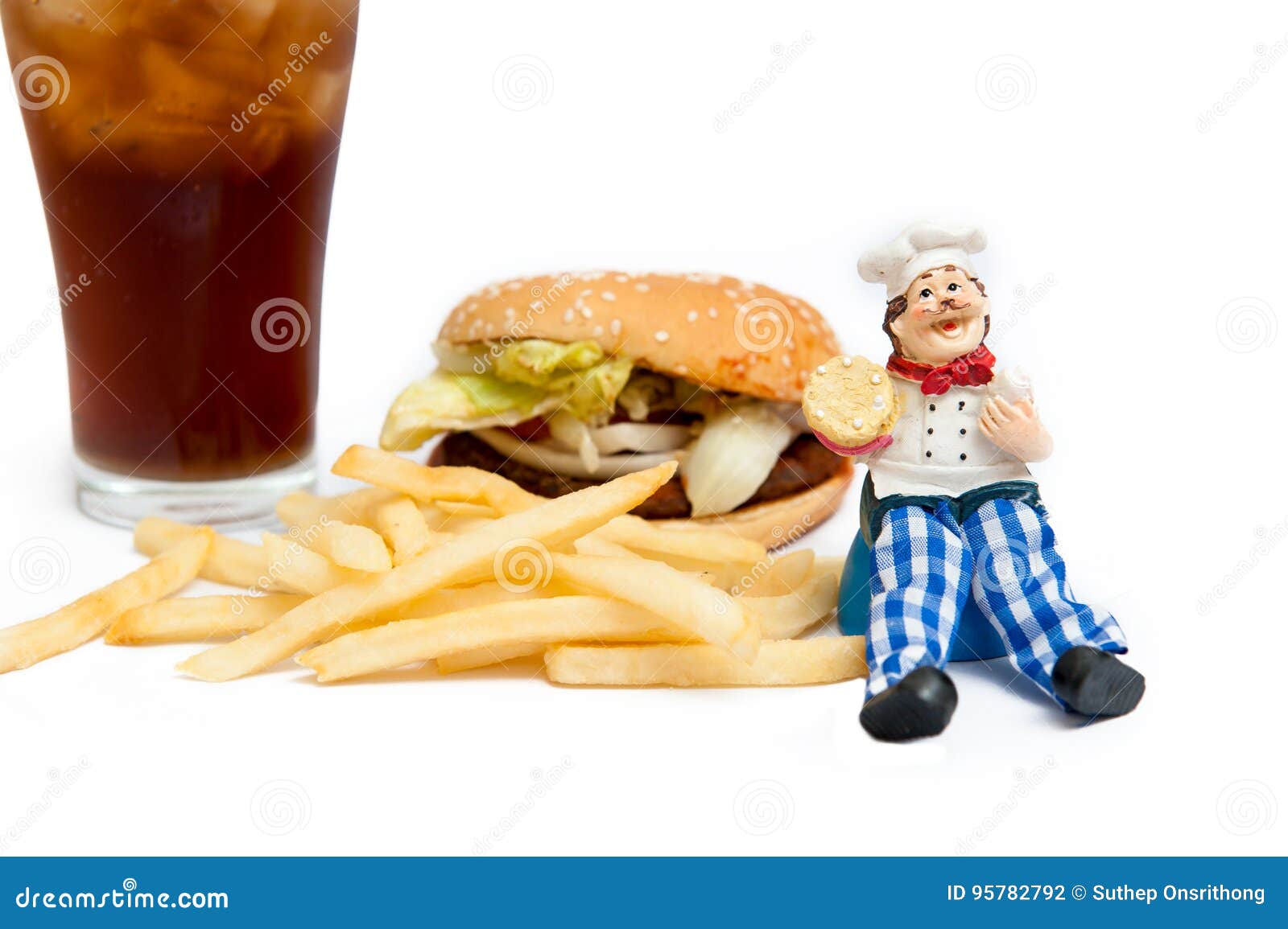 Chef Model with Delicious Burger Stock Photo - Image of glass, fast ...
