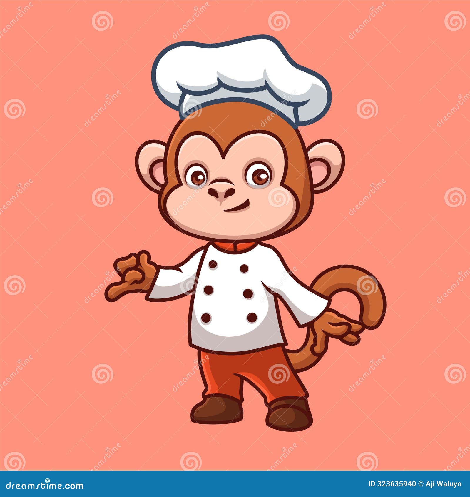 Chef Monkey Cute Cartoon stock vector. Illustration of restaurant ...