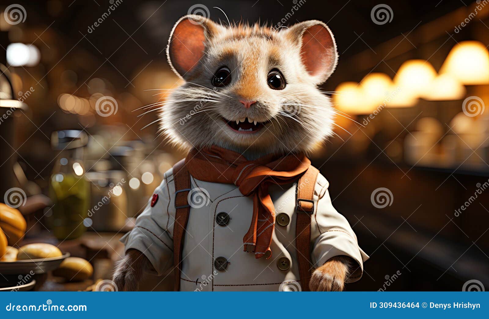 Chef Mouse Standing at Counter Stock Illustration - Illustration of ...