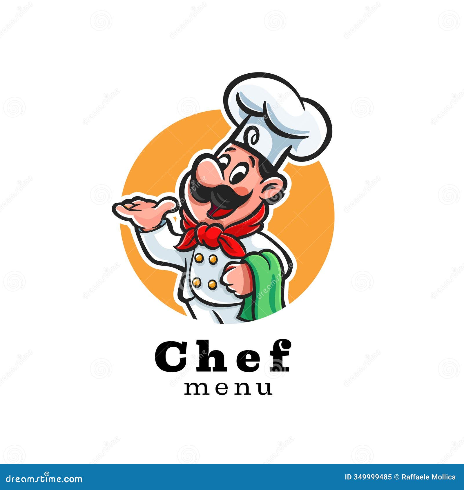 Chef With Mustache Cartoon Logo Mascot | CartoonDealer.com #349999485