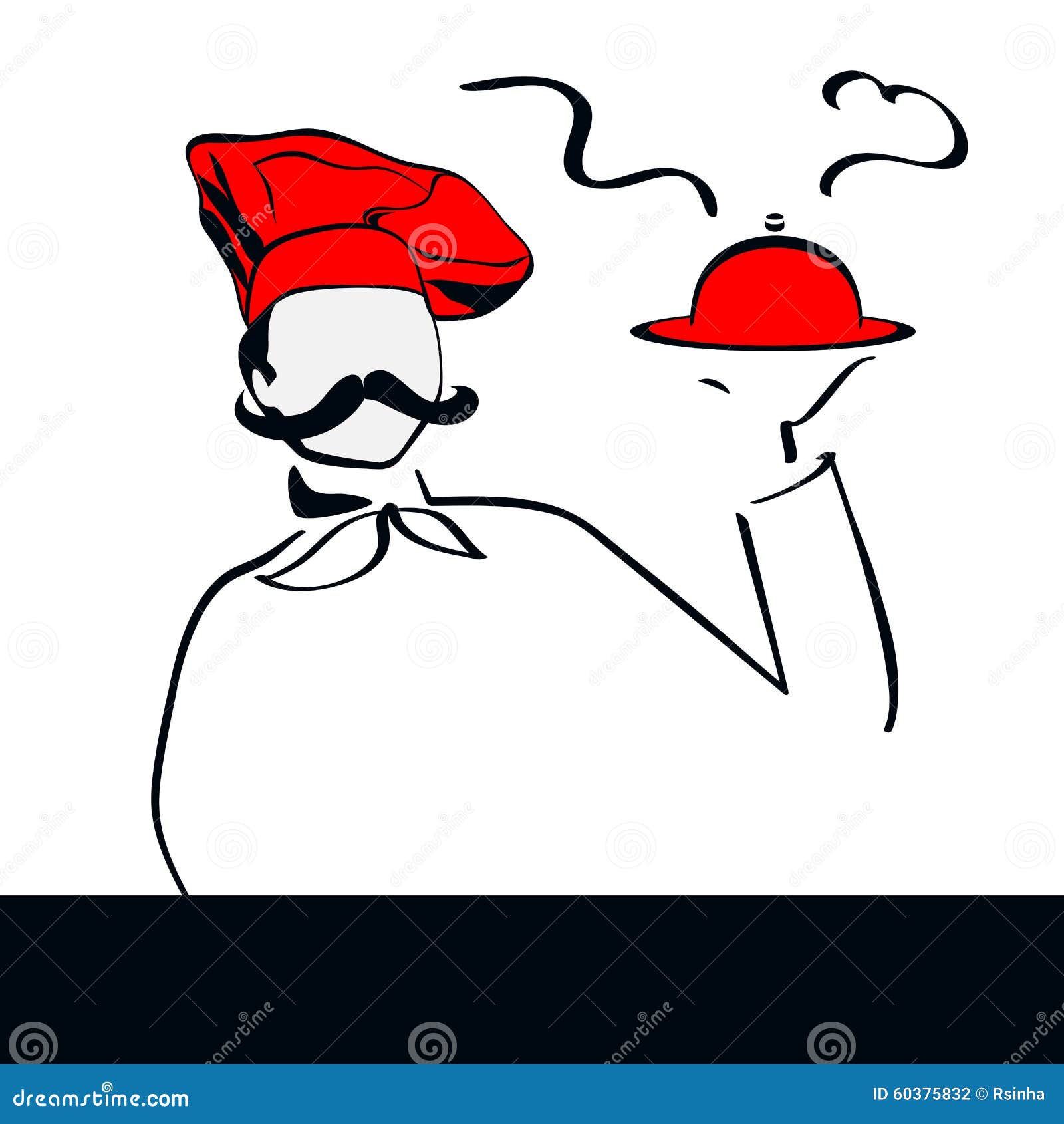 Chef with mustache stock illustration. Illustration of italian - 60375832