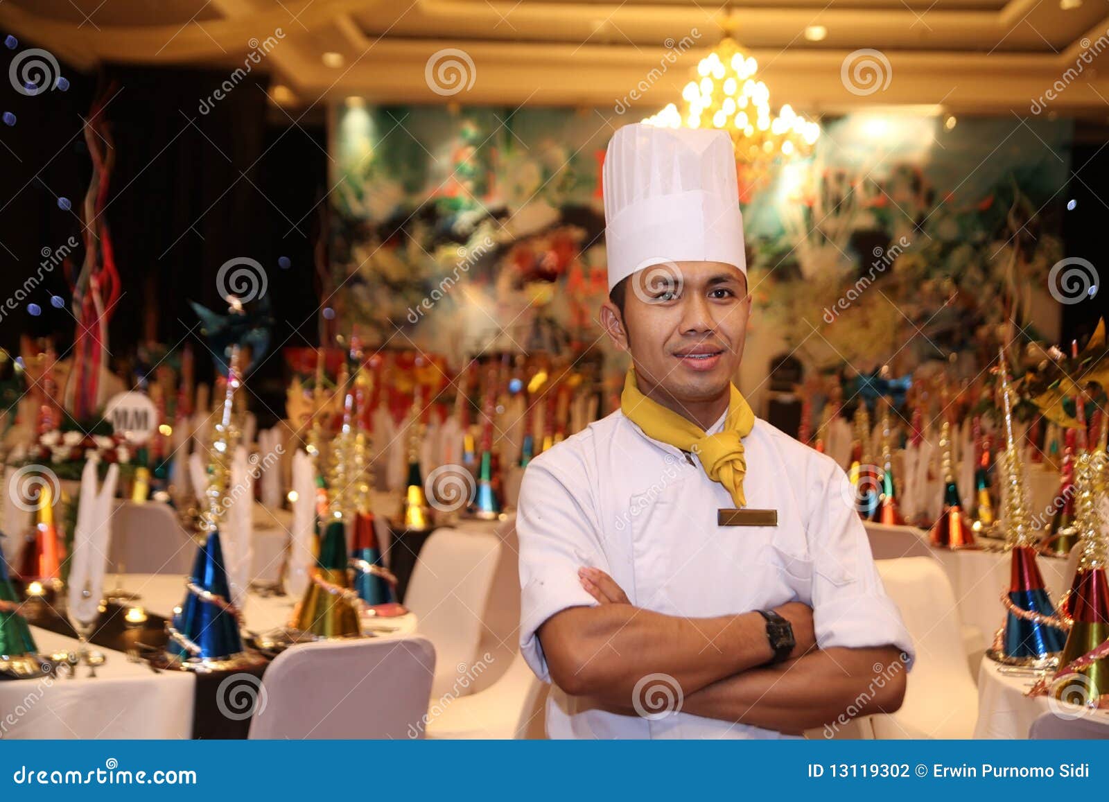 Chef in New Year Gala Dinner Stock Photo - Image of good, food: 13119302
