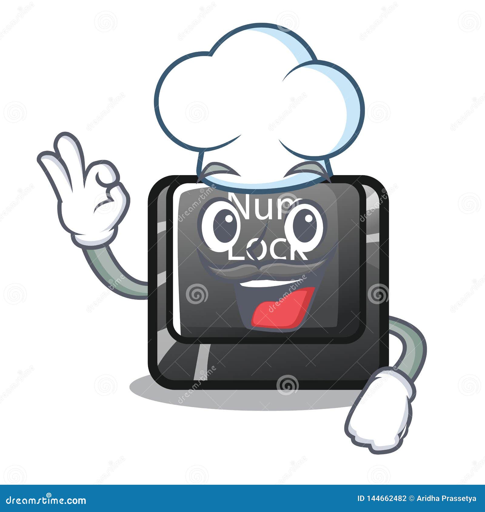 Chef Num Lock in the Cartoon Shape Stock Vector - Illustration of ...