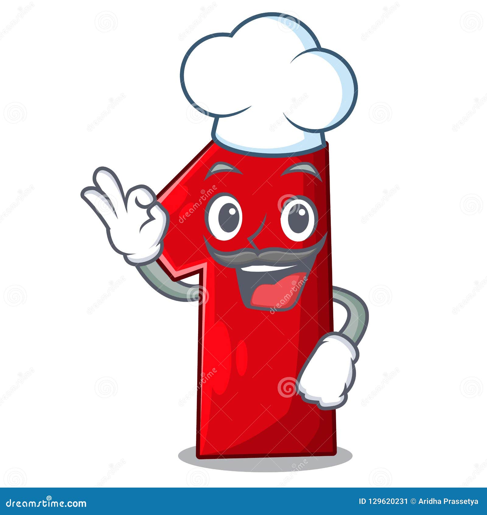 Chef Number One Index Finger on Cartoon Stock Vector - Illustration of ...