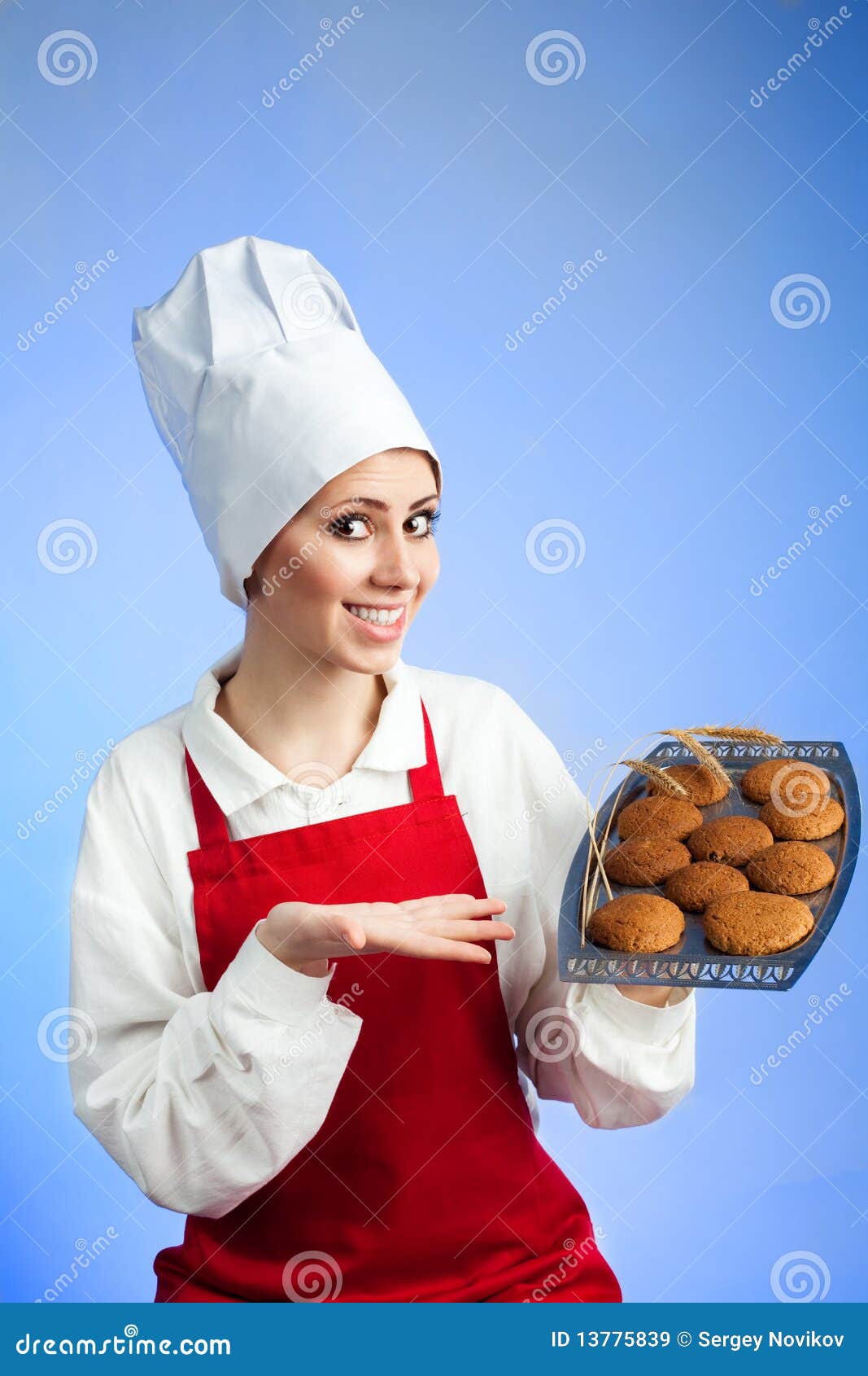Chef offer tasty cookies stock image. Image of offer - 13775839