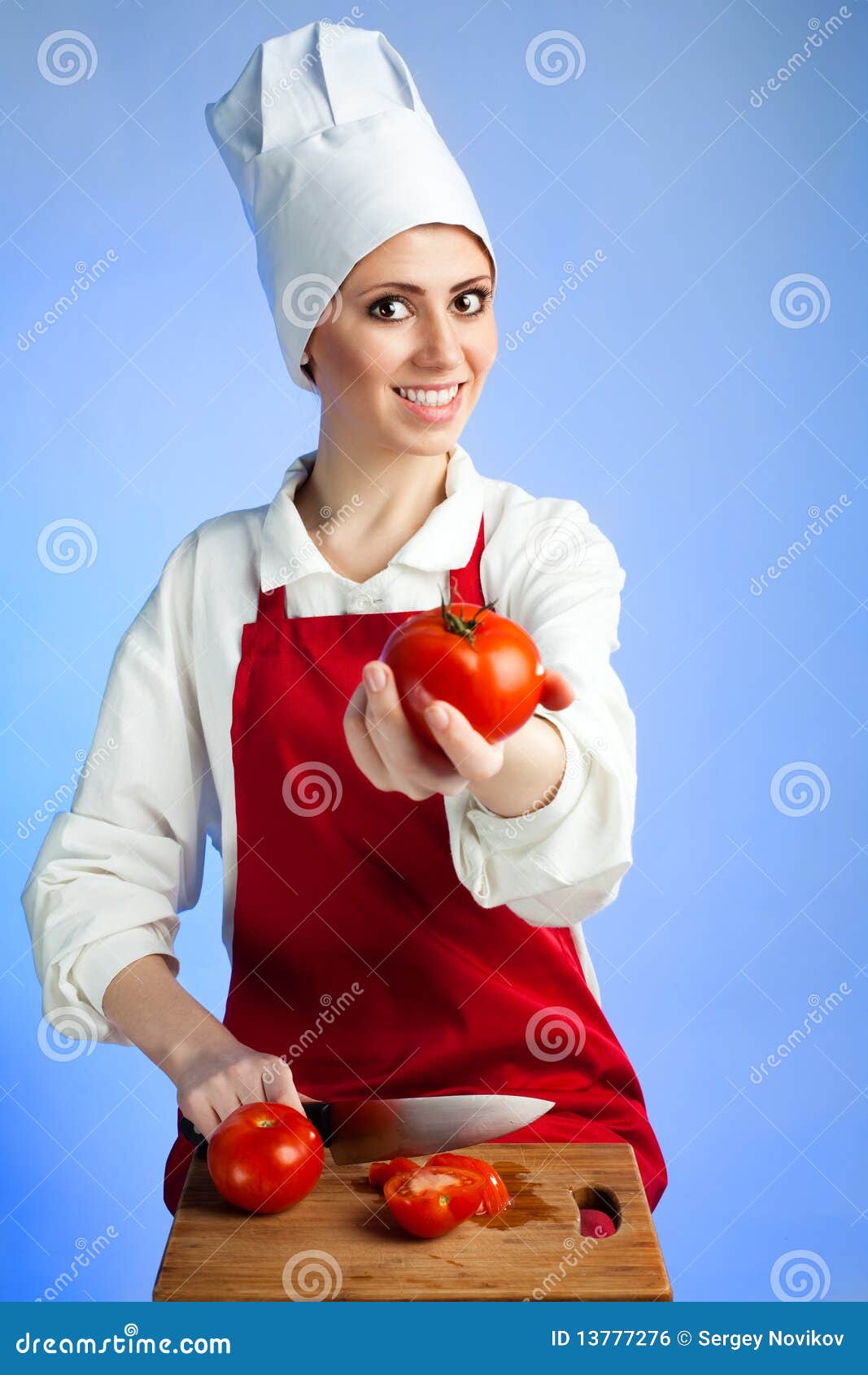 Chef offer tomatoes stock photo. Image of attractive - 13777276