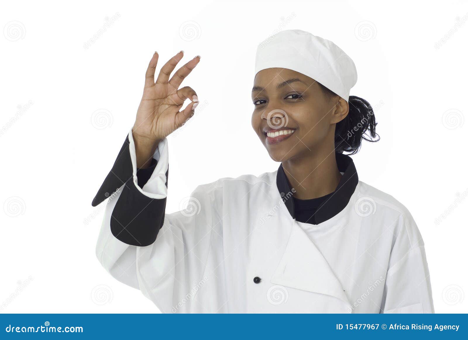 Chef ok sign stock image. Image of pretty, african, standing - 15477967