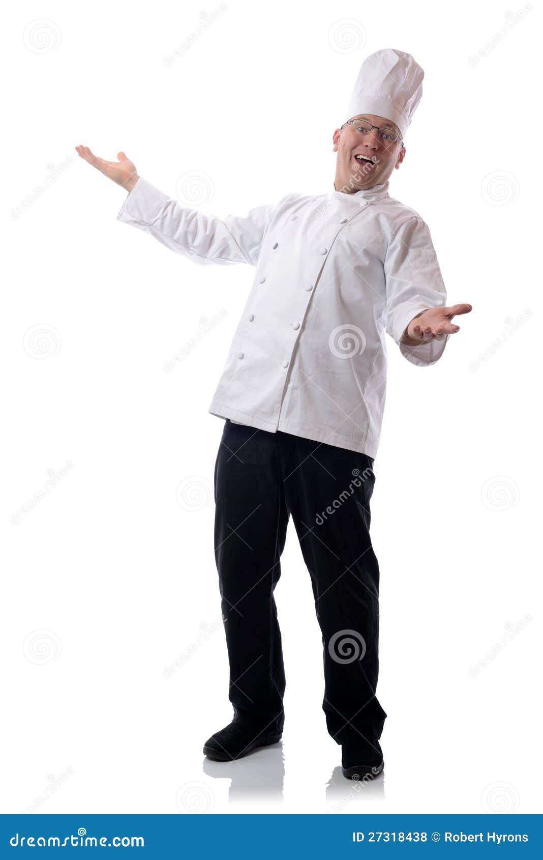 Chef open arms stock photo. Image of isolated, hotel - 27318438