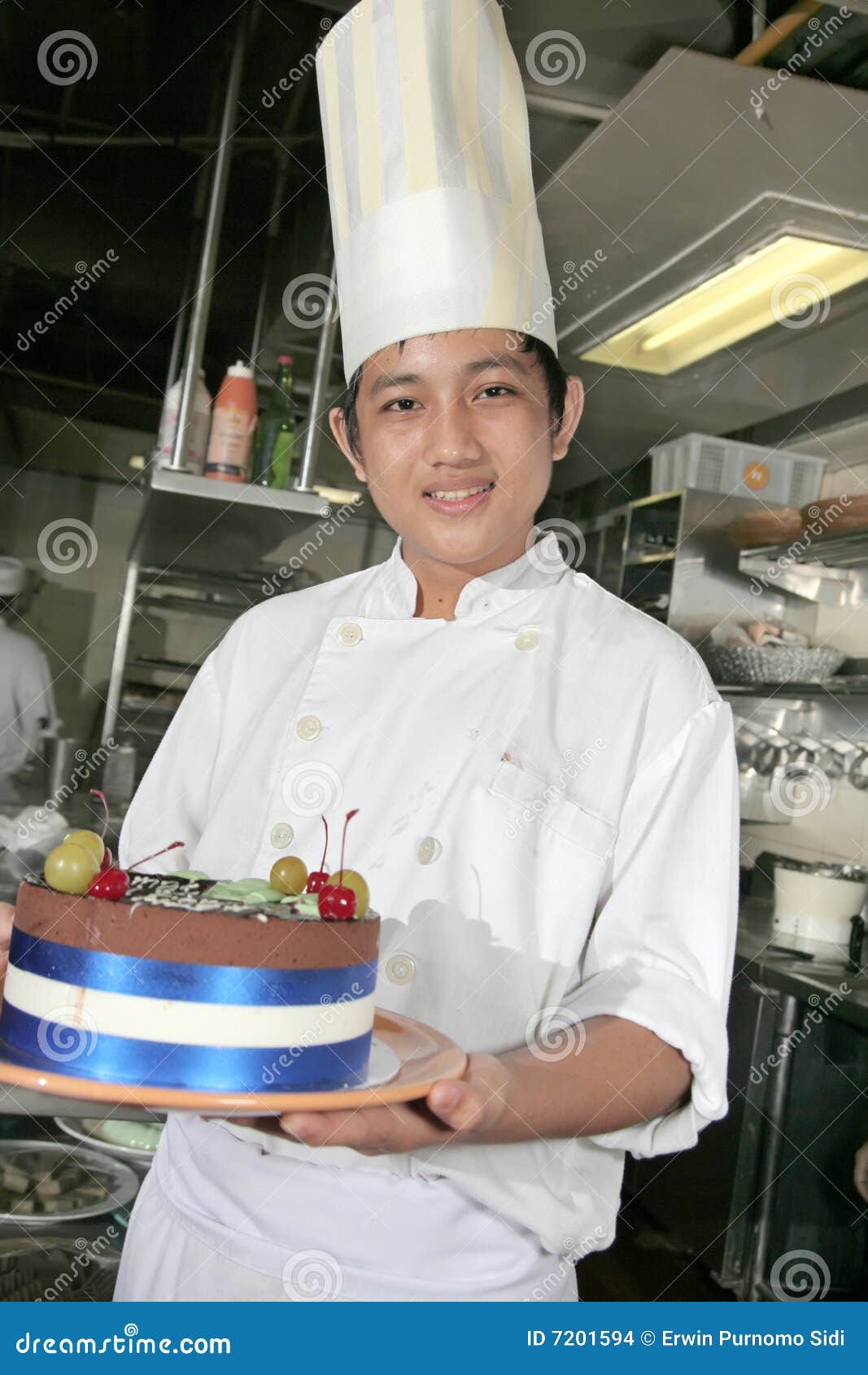 Chef at pastry stock photo. Image of ware, smiling, catering - 7201594