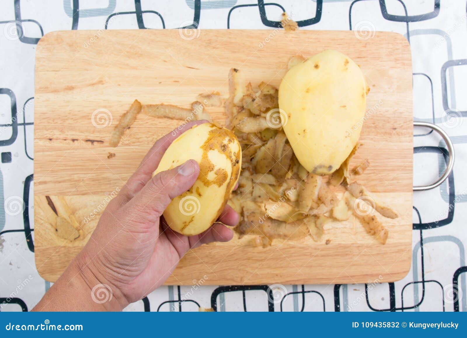 Chef peeling potato stock photo. Image of food, peeling - 109435832