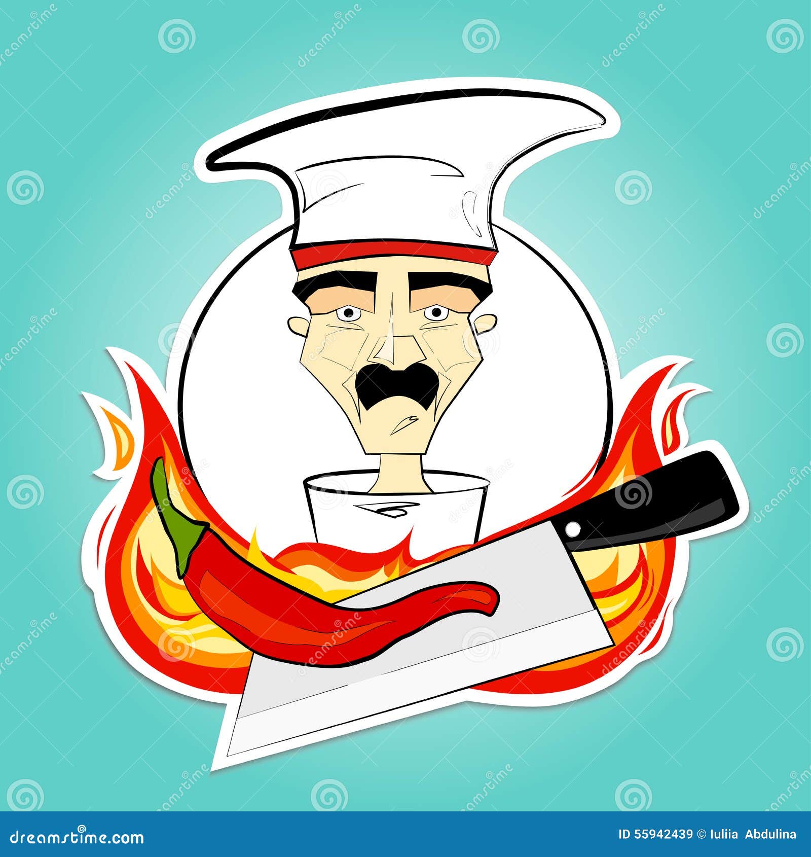 Chef and pepper stock illustration. Illustration of cartoon - 55942439