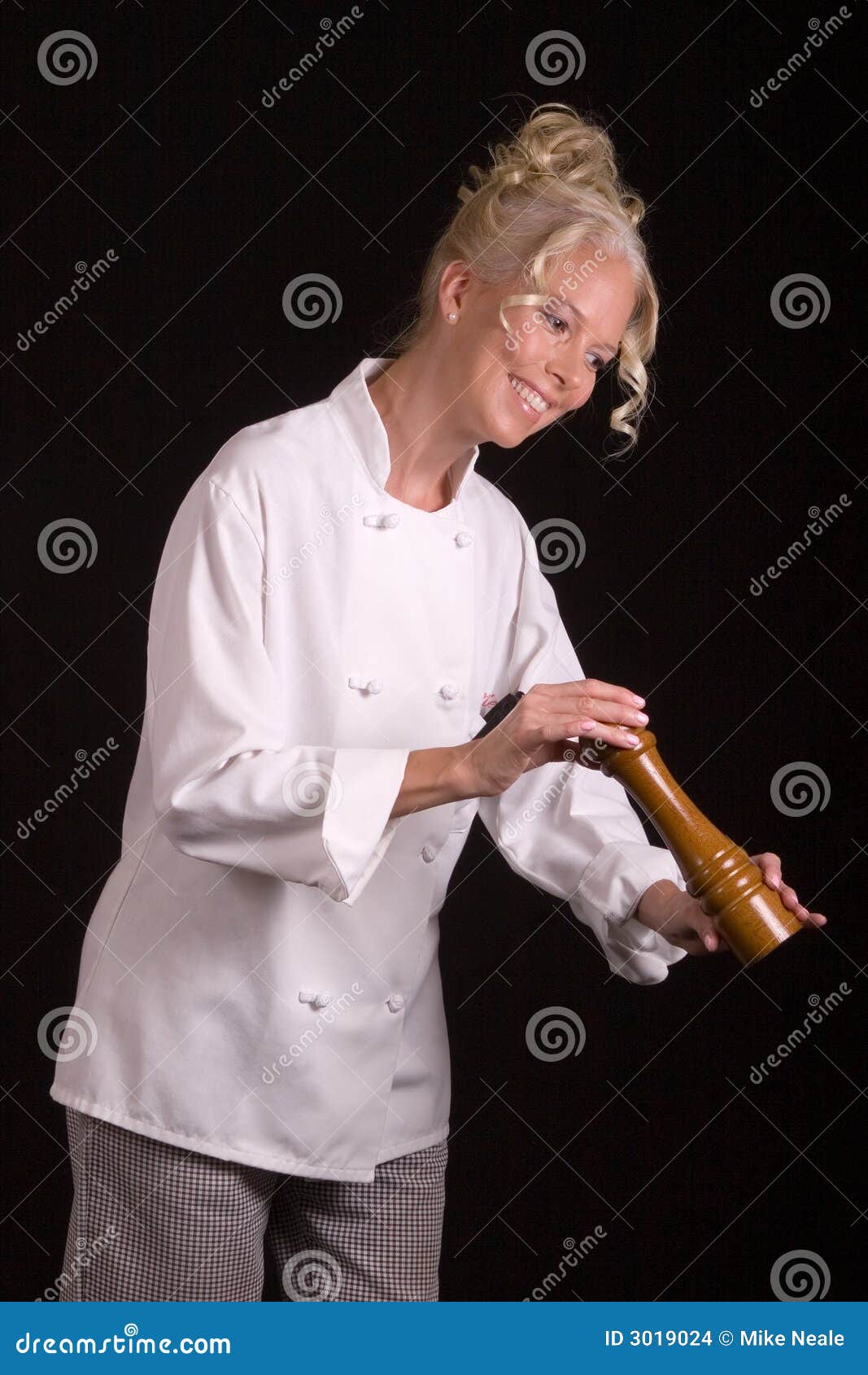 Chef with Pepper Mill stock photo. Image of smiling, lady - 3019024