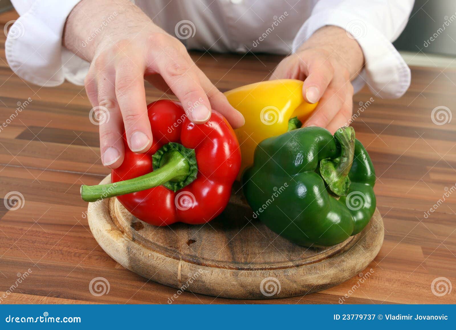 Chef and peppers stock image. Image of parts, healthy - 23779737