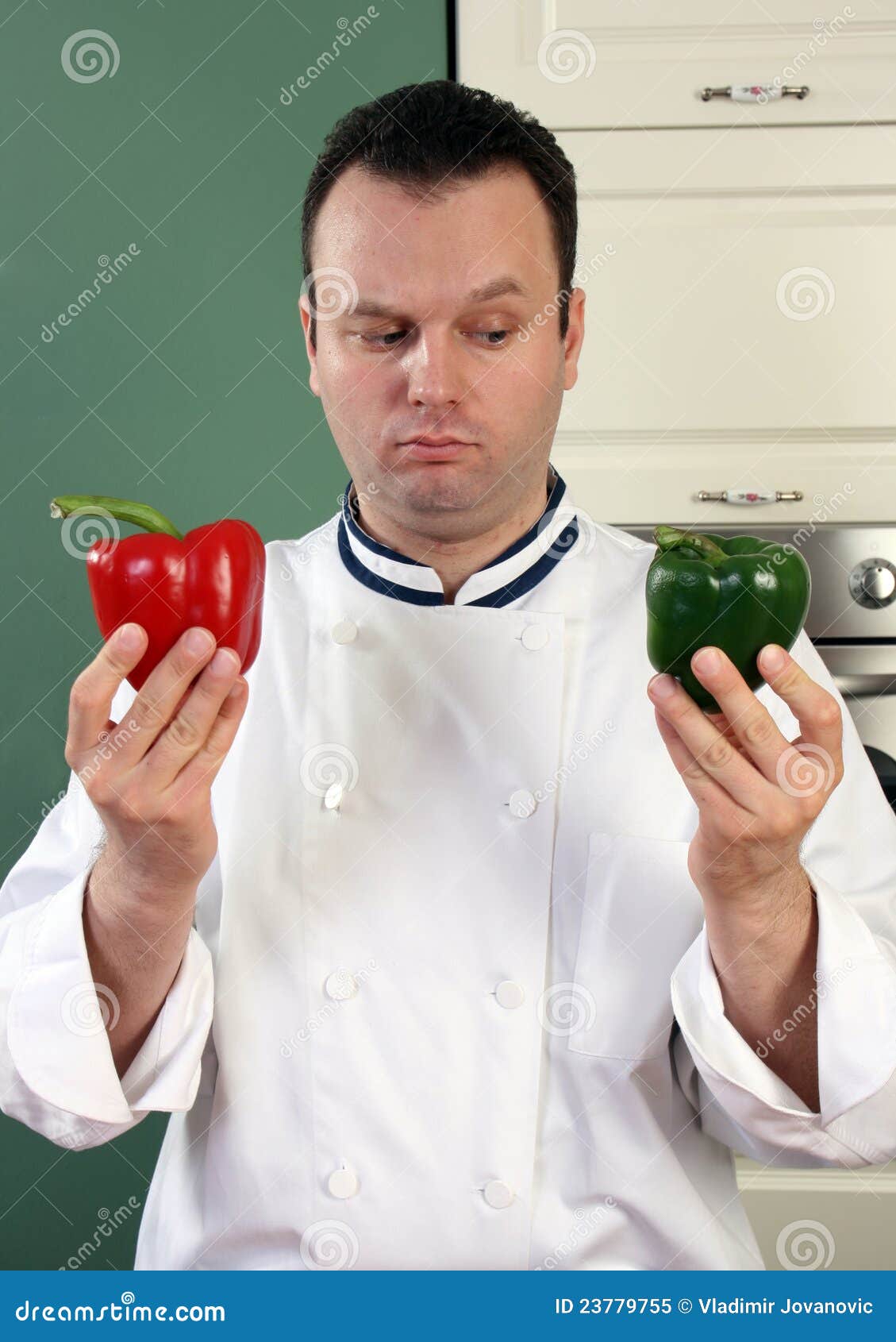 Chef and peppers stock image. Image of colorful, meal - 23779755