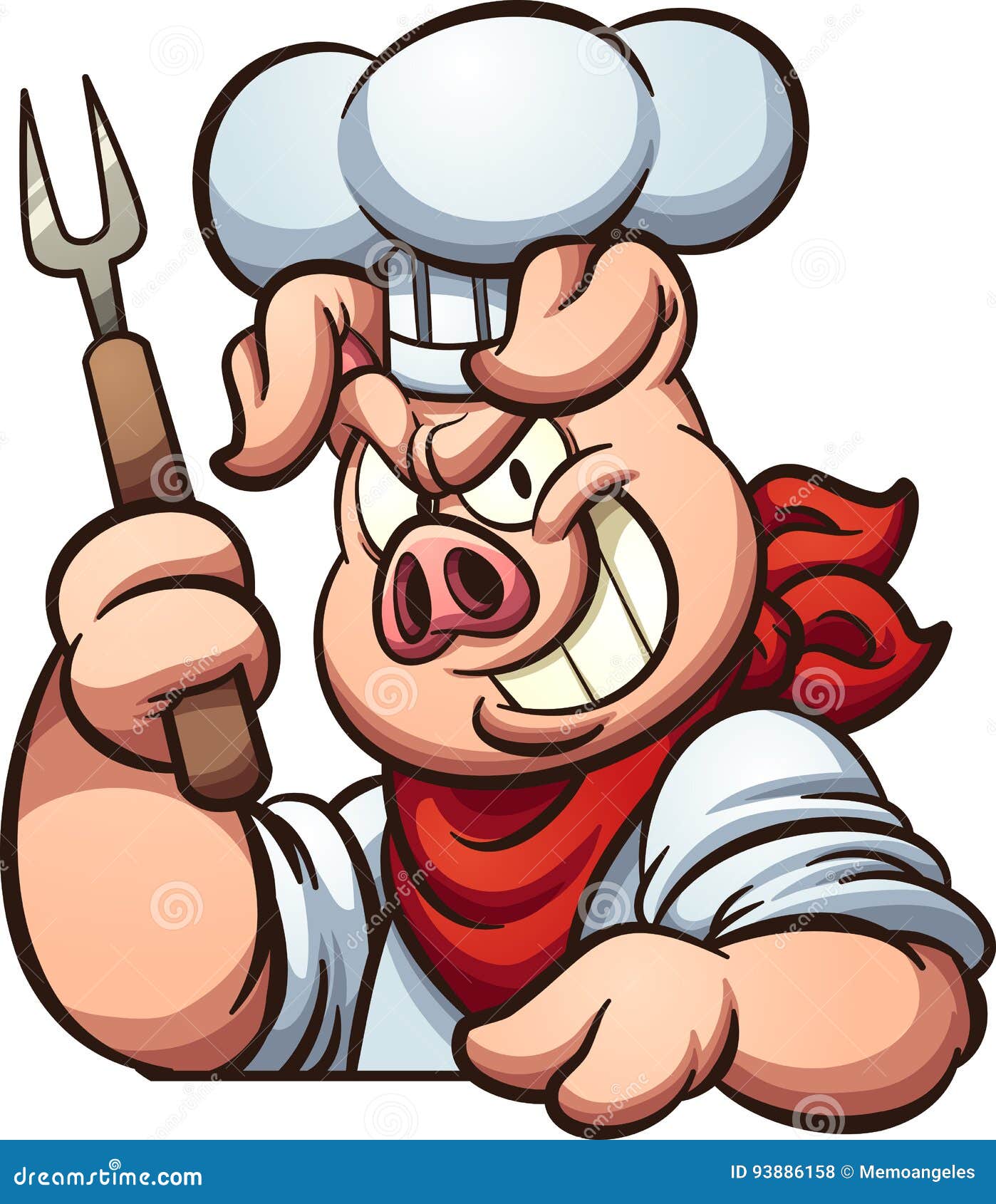 Chef pig stock vector. Illustration of evil, simple, pink - 93886158