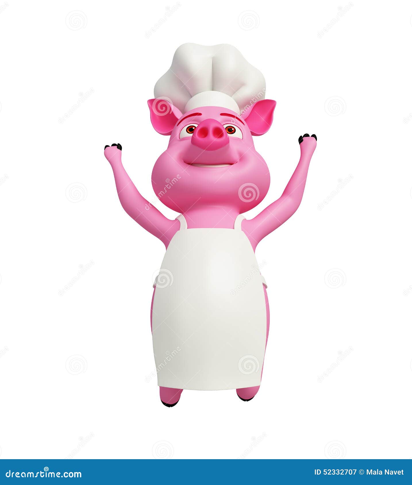 Chef pig is jumping stock illustration. Illustration of casual - 52332707
