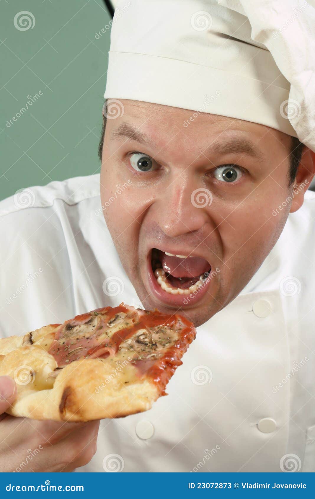 Chef and pizza stock image. Image of indoors, caucasian - 23072873