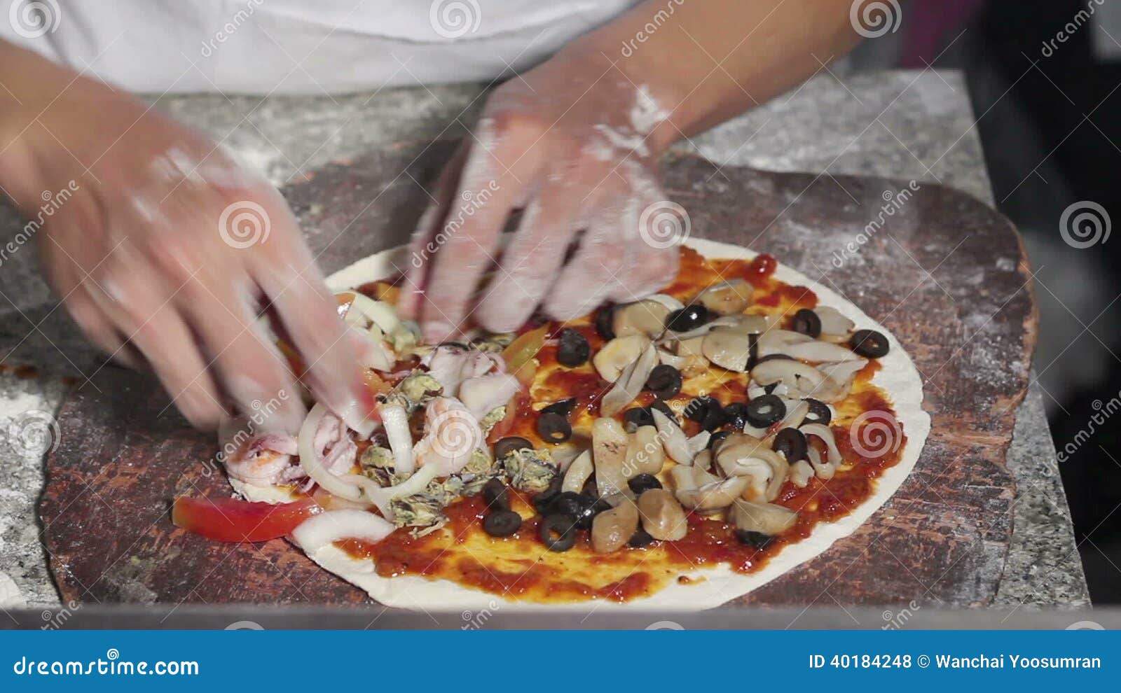 Chef pizza cooking pizza stock footage. Video of cooking - 40184248