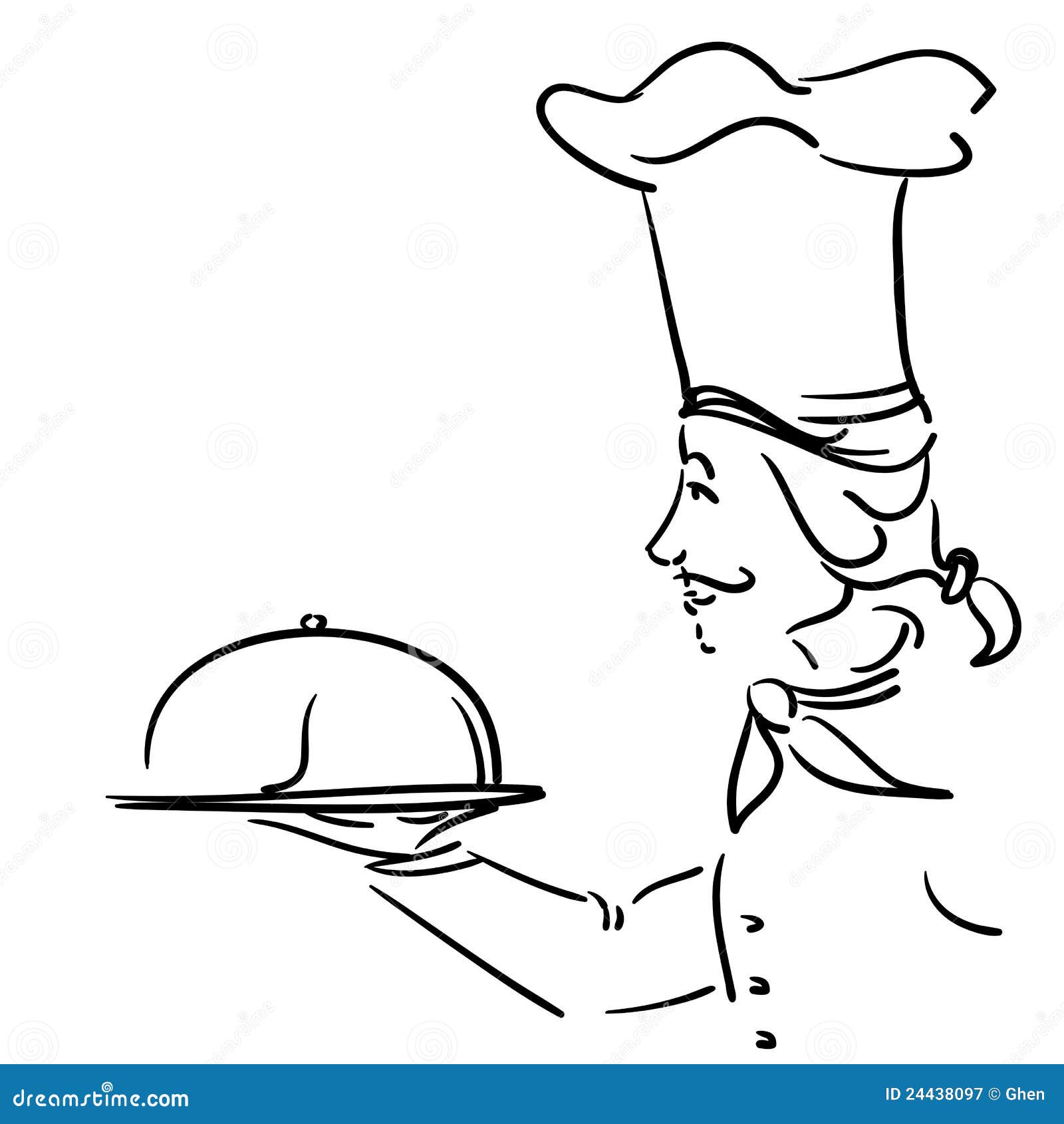 Chef with plate stock vector. Illustration of hand, catering - 24438097