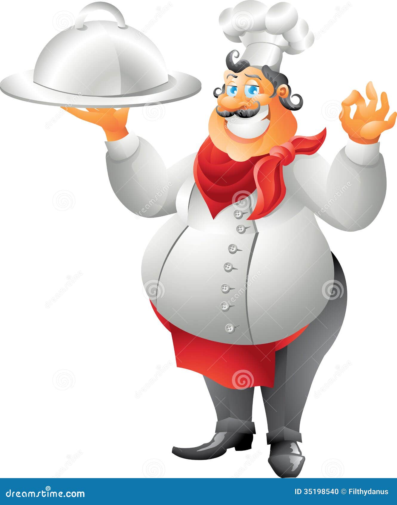 Chef with plate isolated stock vector. Illustration of dish - 35198540