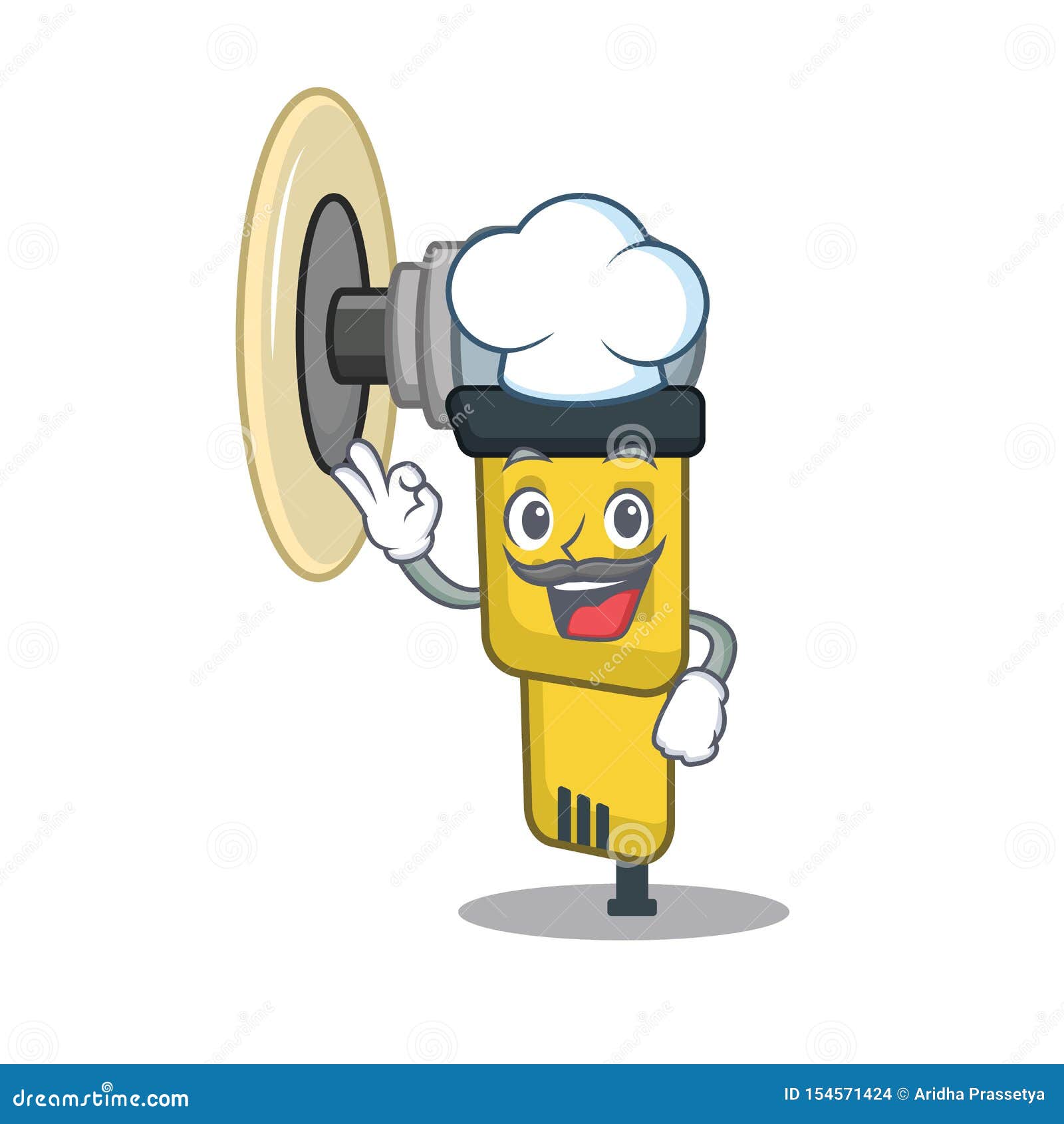 Chef Pneumatic Sander in a Cartoon Drawer Stock Vector - Illustration ...