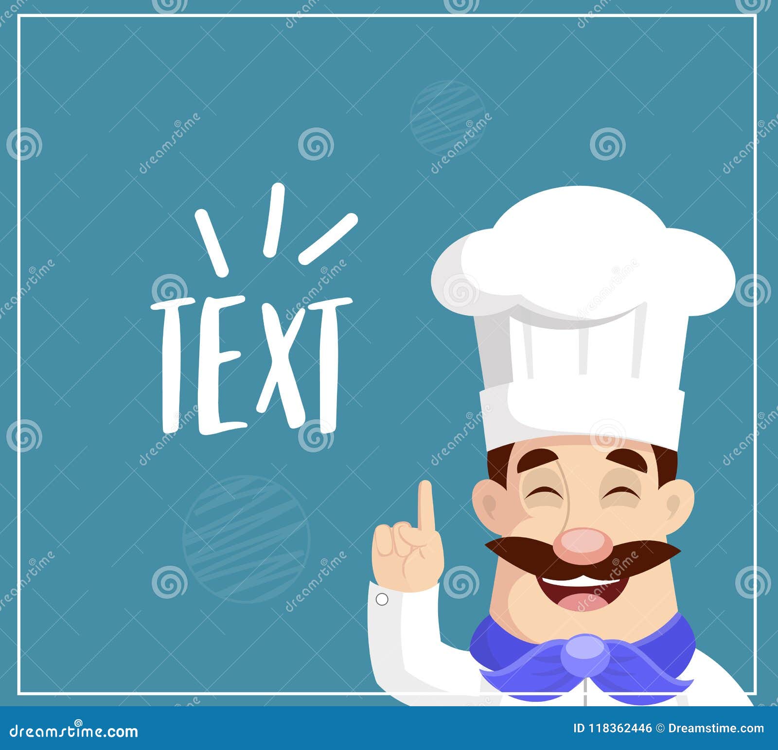 Chef Pointing Text Vector Illustration Design Stock Vector ...