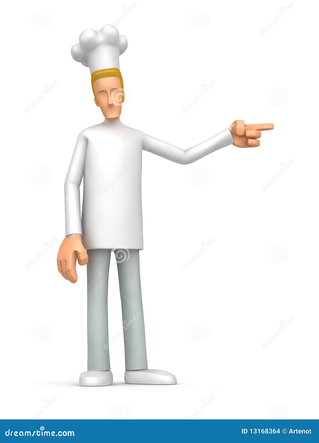 Chef Points His Finger in the Side Stock Illustration - Illustration of ...