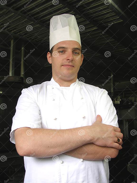 Chef is Posing for the Camera Stock Image - Image of cook, worker: 1012299