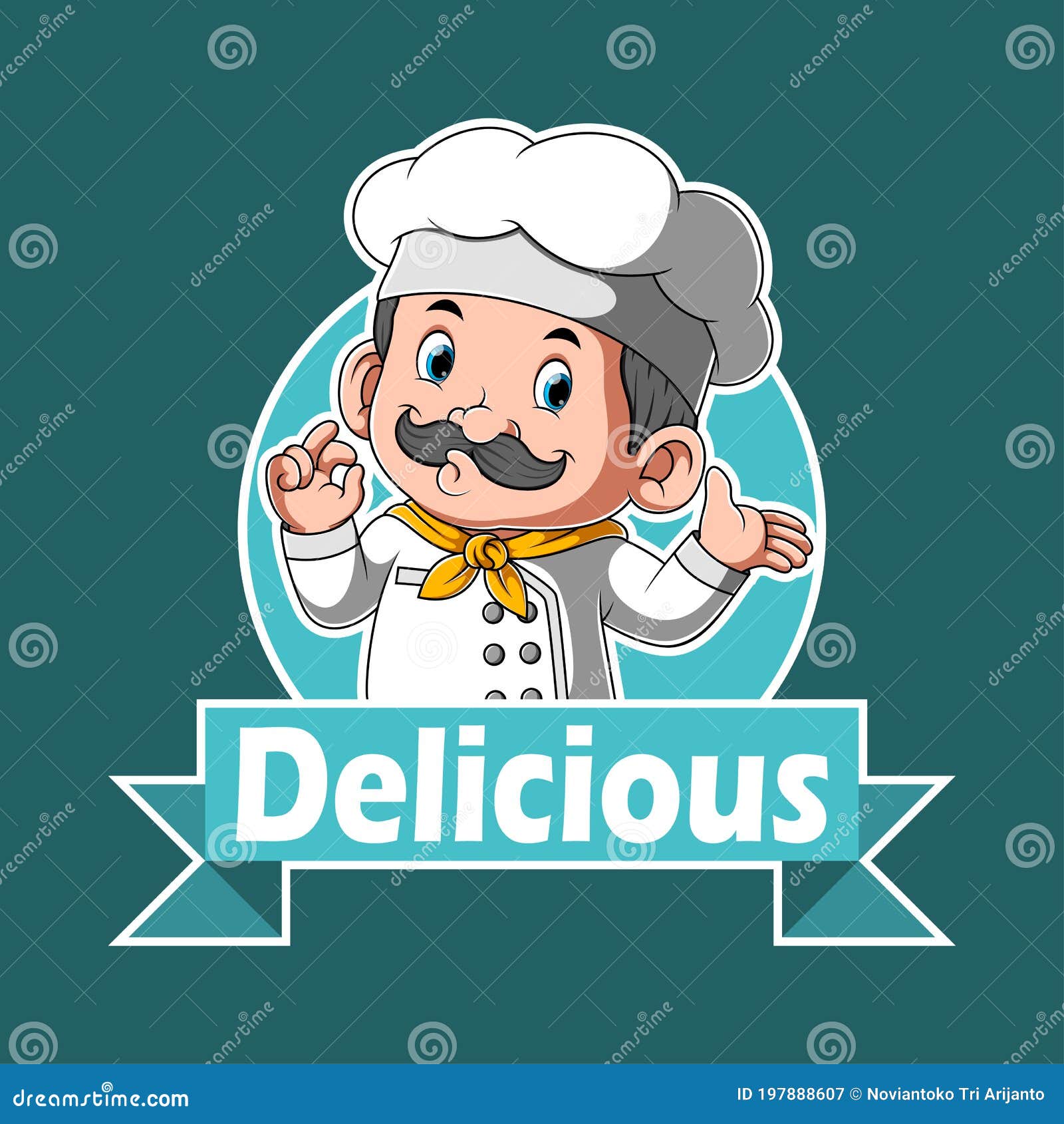 The Chef is Posing with the Delicious Poses Stock Vector - Illustration ...