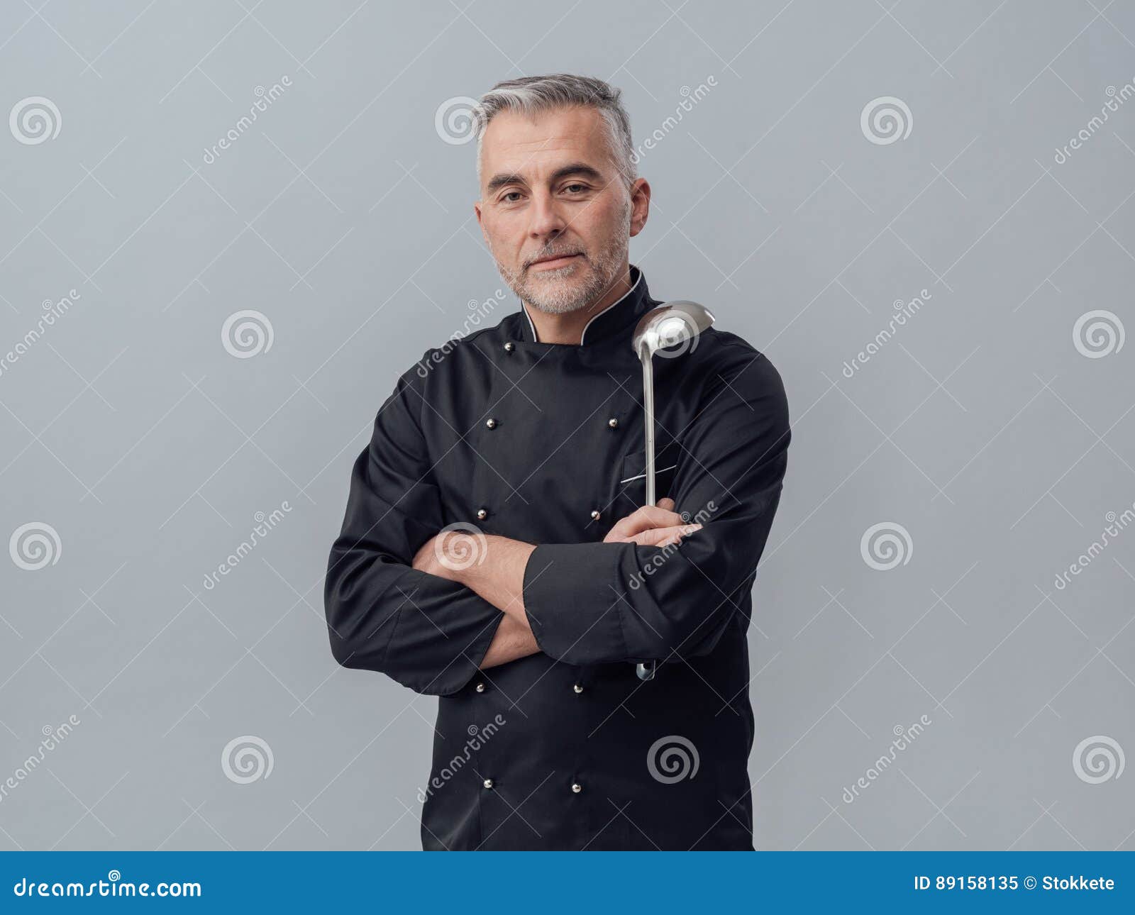 Chef Posing with a Spoon Ladle Stock Image - Image of expertise ...