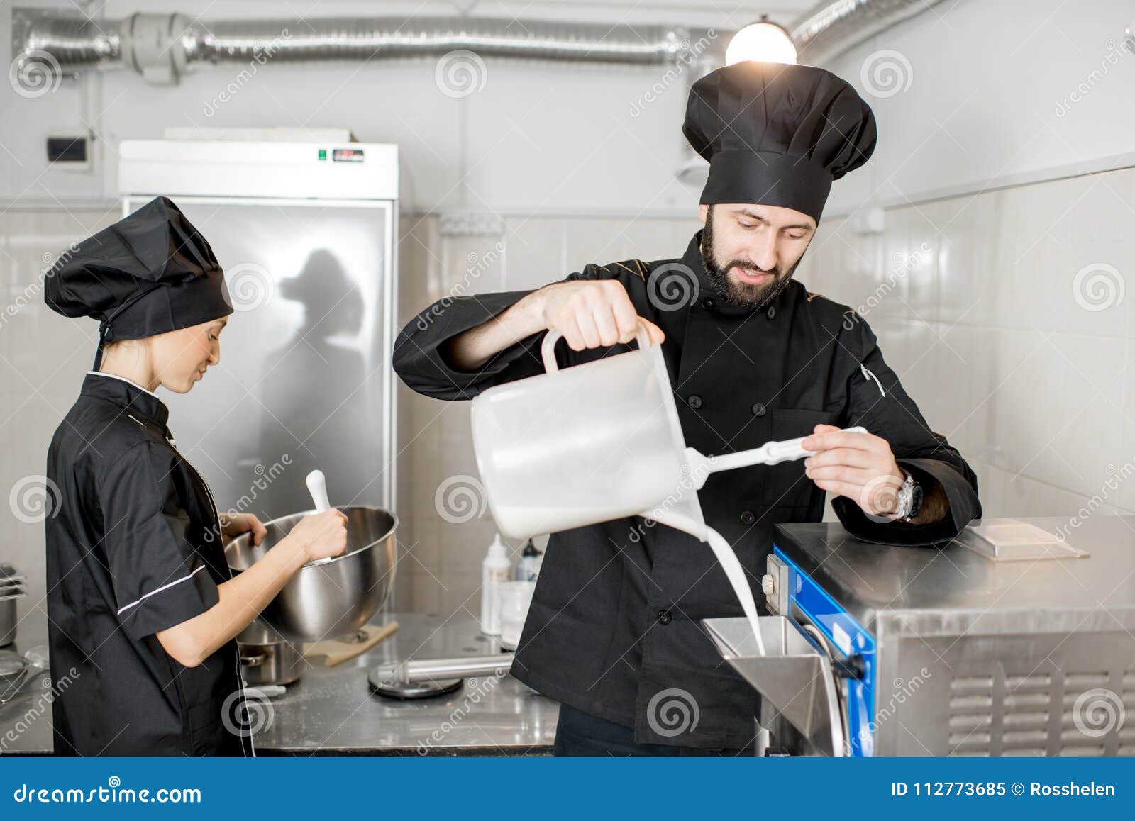 Chef cook making ice cream stock image. Image of manufacturing - 112773685