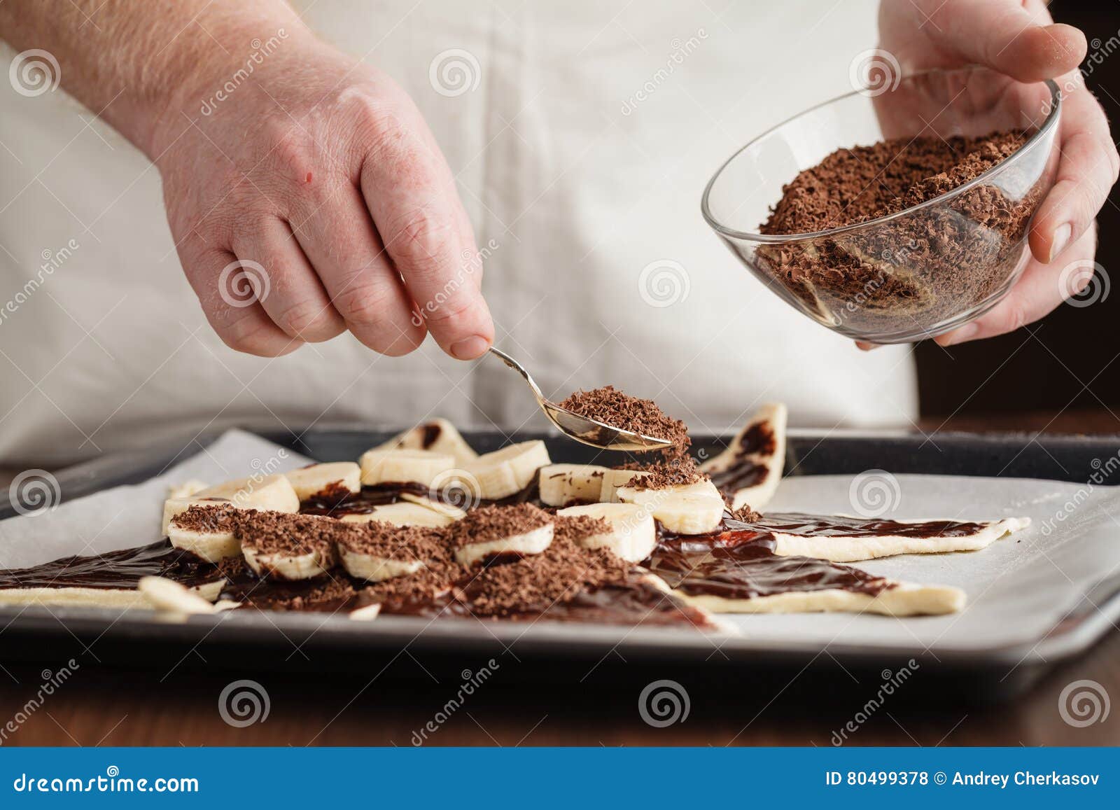 Chef Pouring Cake Batter in a Baking Tin, Close Up Stock Photo - Image ...