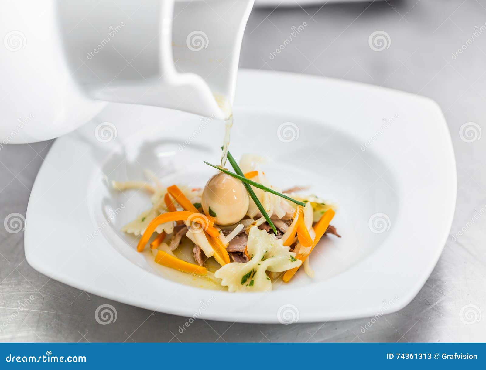 Chef pouring soup stock image. Image of cooking, making - 74361313