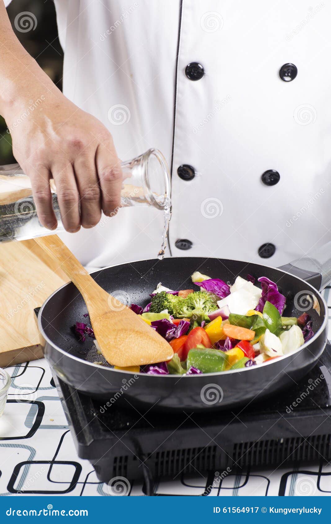 Chef Pouring Soup To the Pan Stock Image - Image of minced, japanese ...