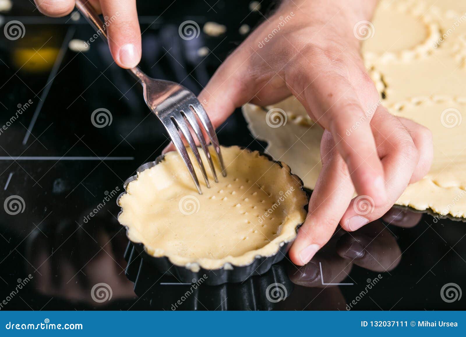 Chef prepairing tart base stock image. Image of dough - 132037111