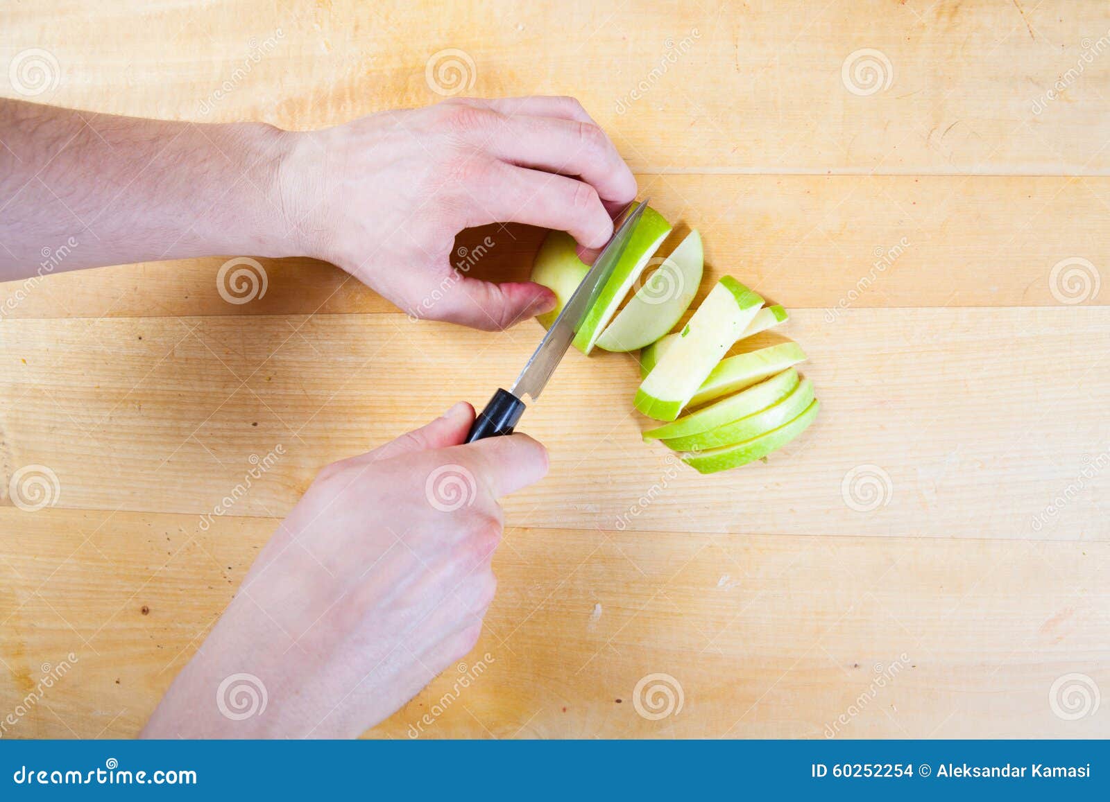 Chef Prepare Apple in the Kitchen Stock Photo - Image of preparation ...
