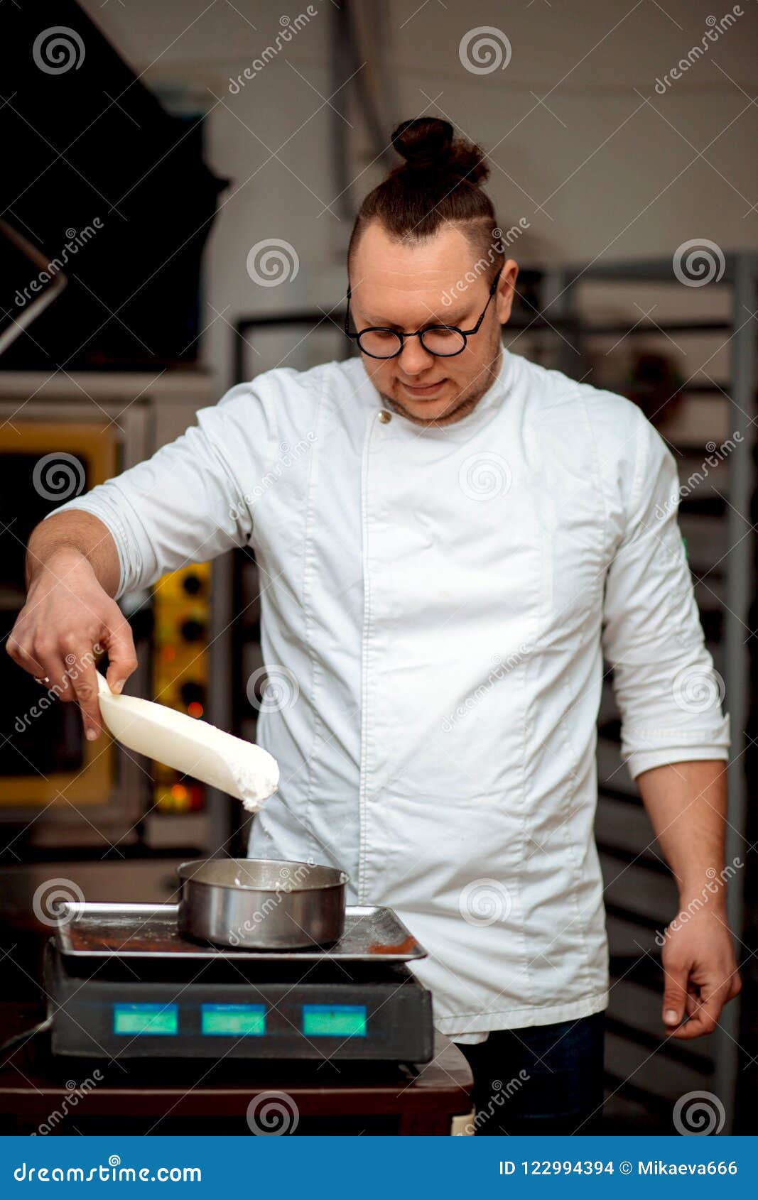 The chef prepares dough stock photo. Image of people - 122994394