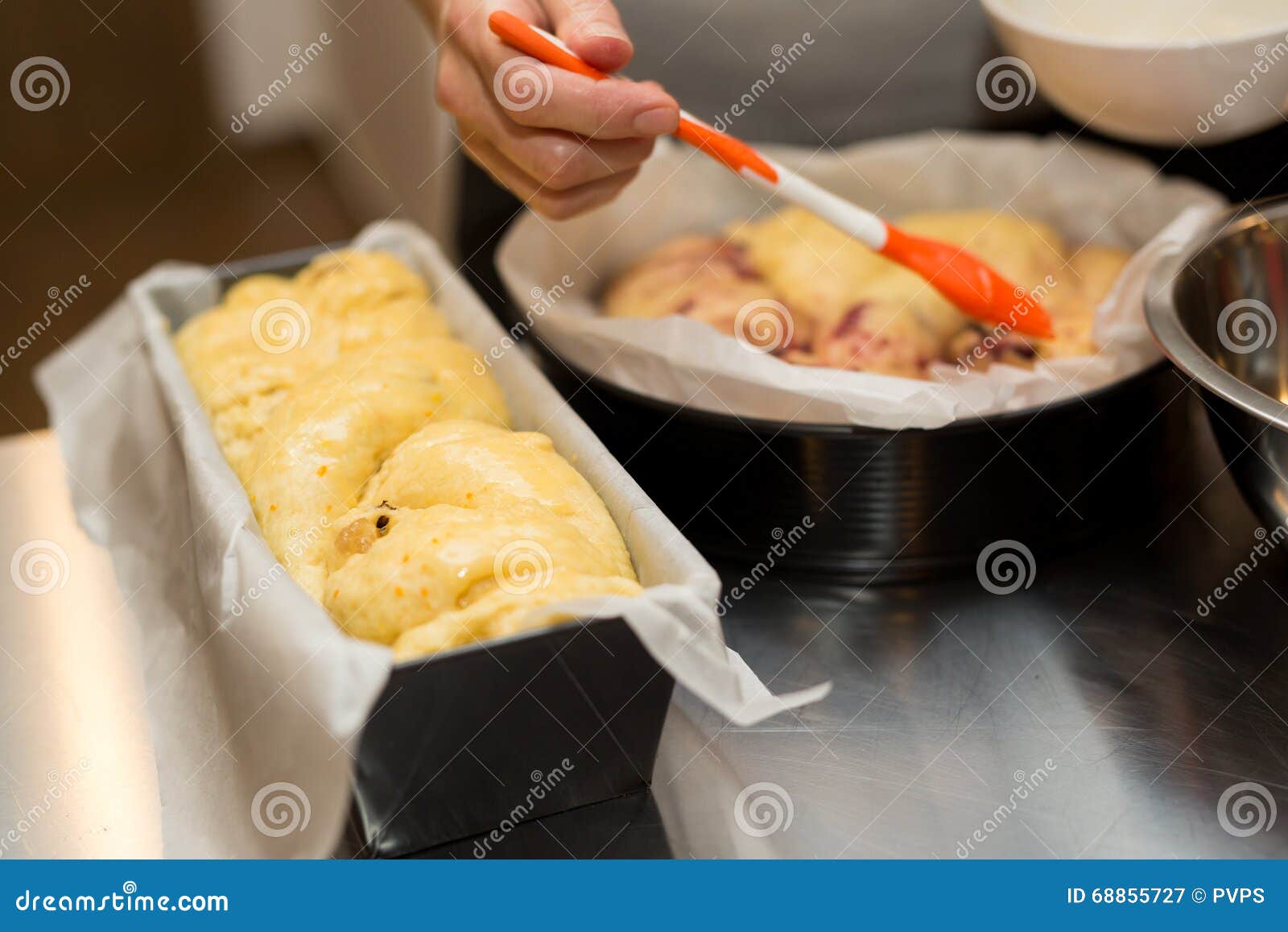 Chef prepares Easter bread stock image. Image of wheat - 68855727
