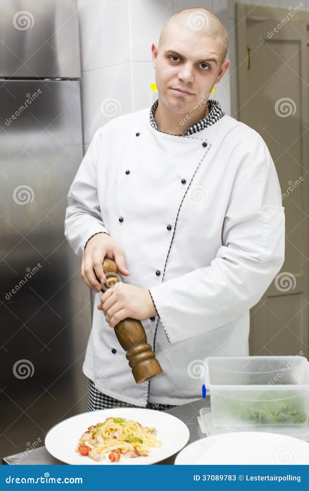 Chef prepares a meal stock image. Image of forties, preparing - 37089783